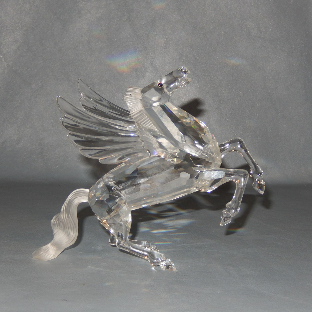 Retired SCS Swarovski 1998 Fabulous Creatures PEGASUS Box COA Display ...