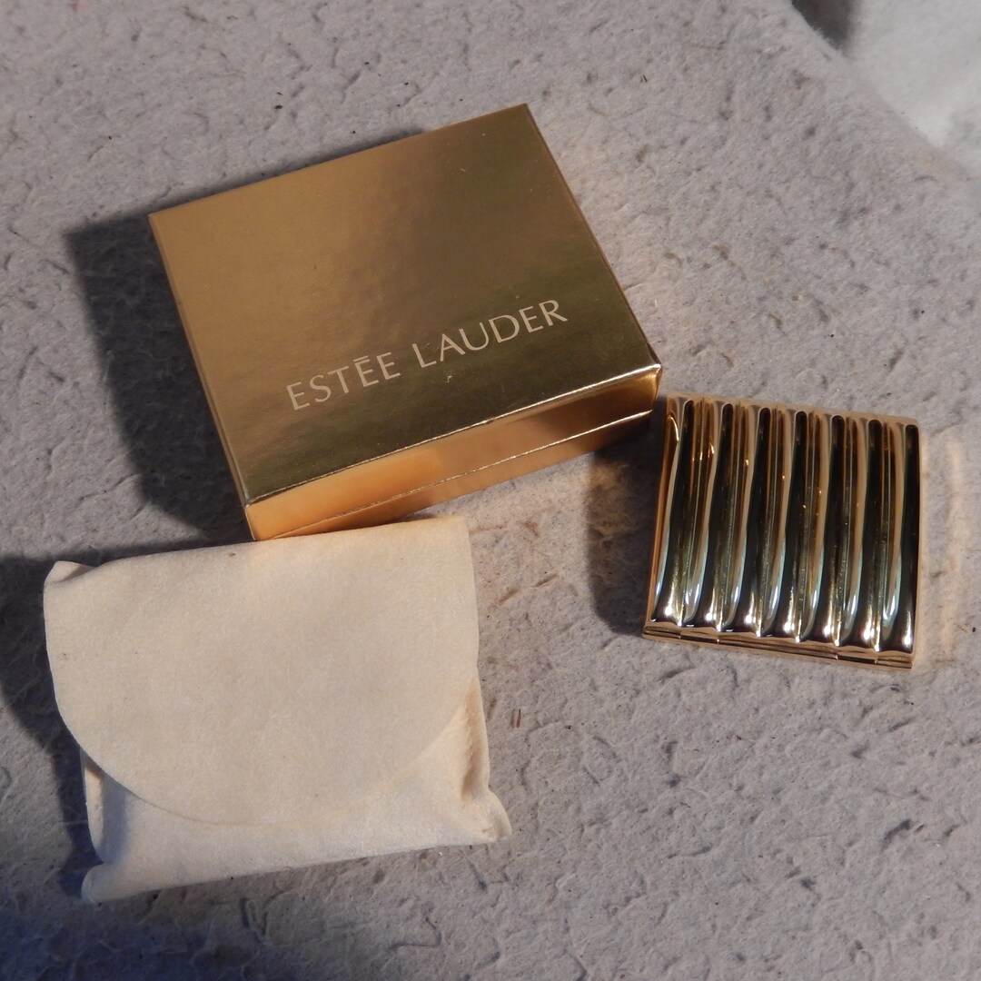 Estee Lauder Lucidity Powder Compact Golden Flute New Condition Box Bag ...