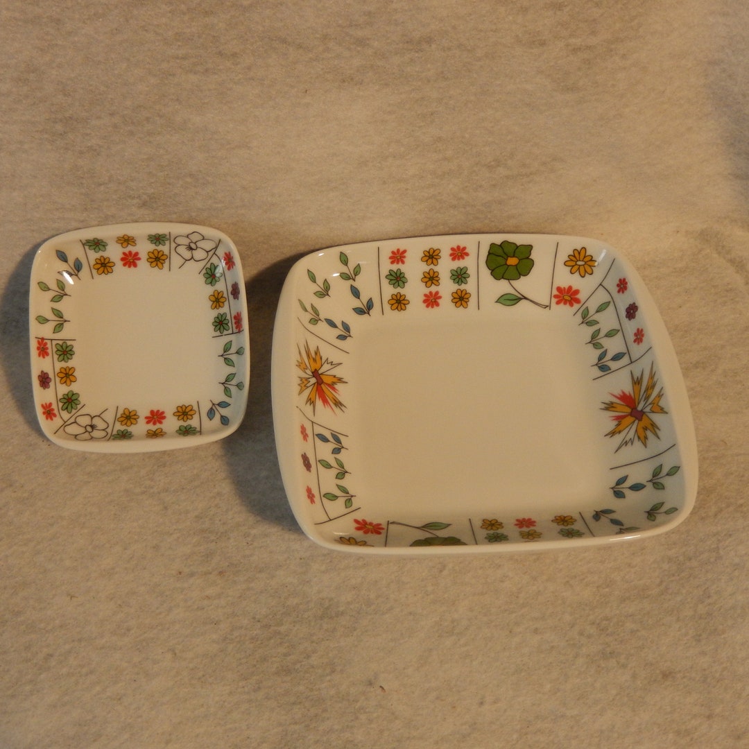 Set 2 ROSENTHAL Studio Line BAUMANN Flowers BERLIN Dish Tray Vintage ...