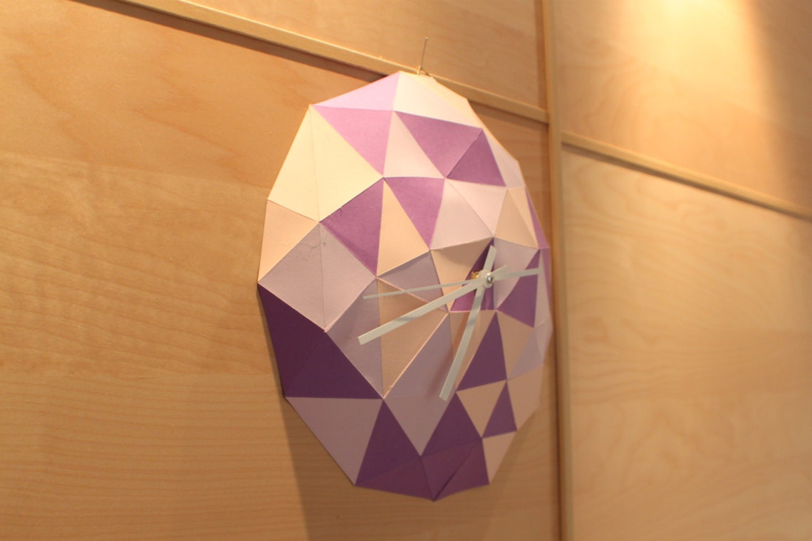 DIY KIT wall Clock, Handmade Papercraft Sculpture, Made on Paper 100% ...