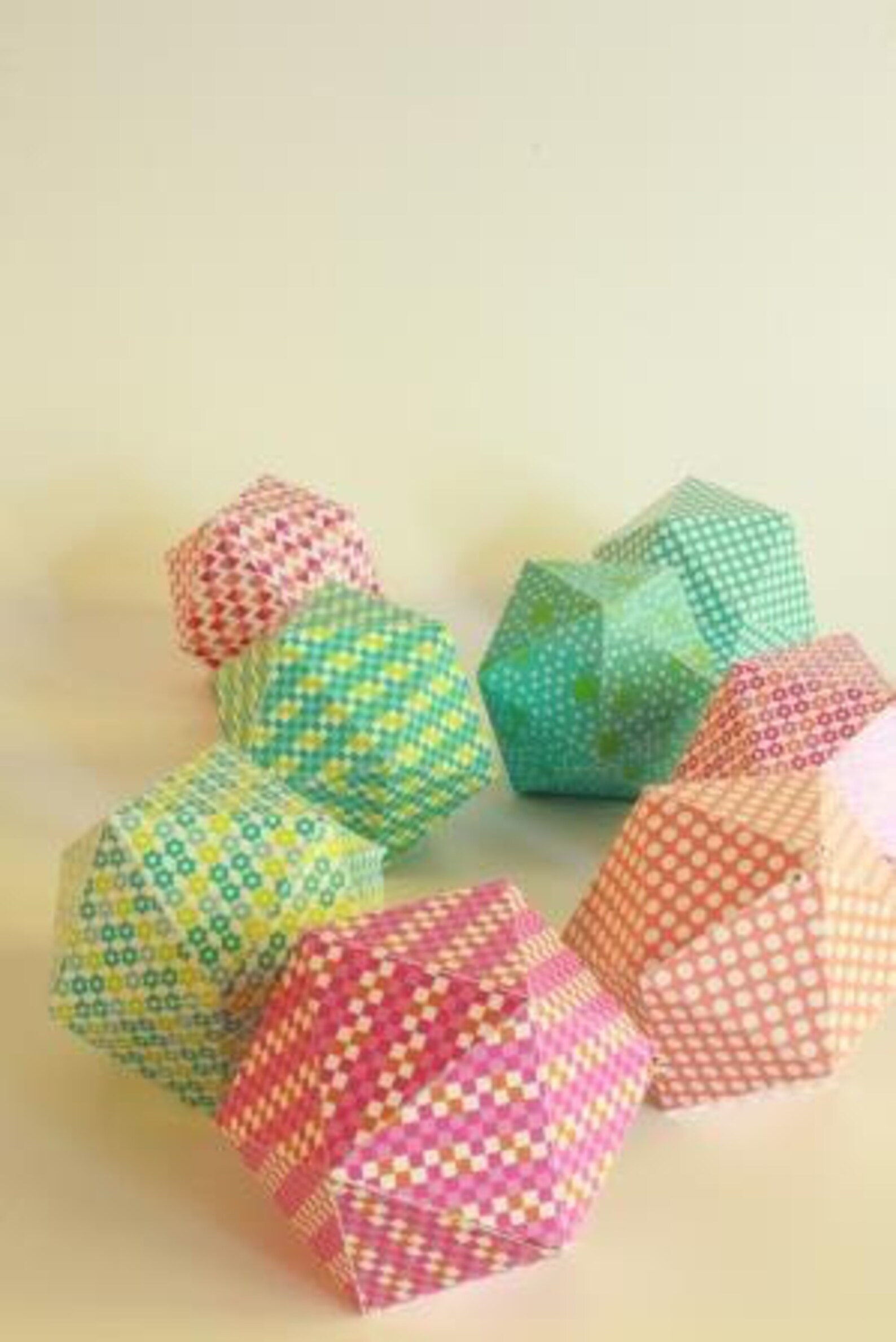 Christmas Balls Made With Patterned Paper. Christmas Decoration DIY KIT ...