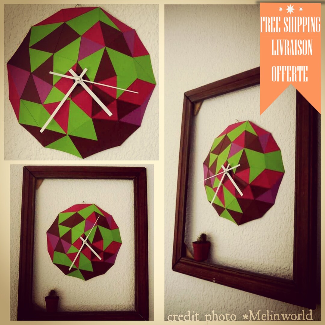 DIY KIT "wall Clock", Handmade Papercraft Sculpture, Made on Paper 100% ...