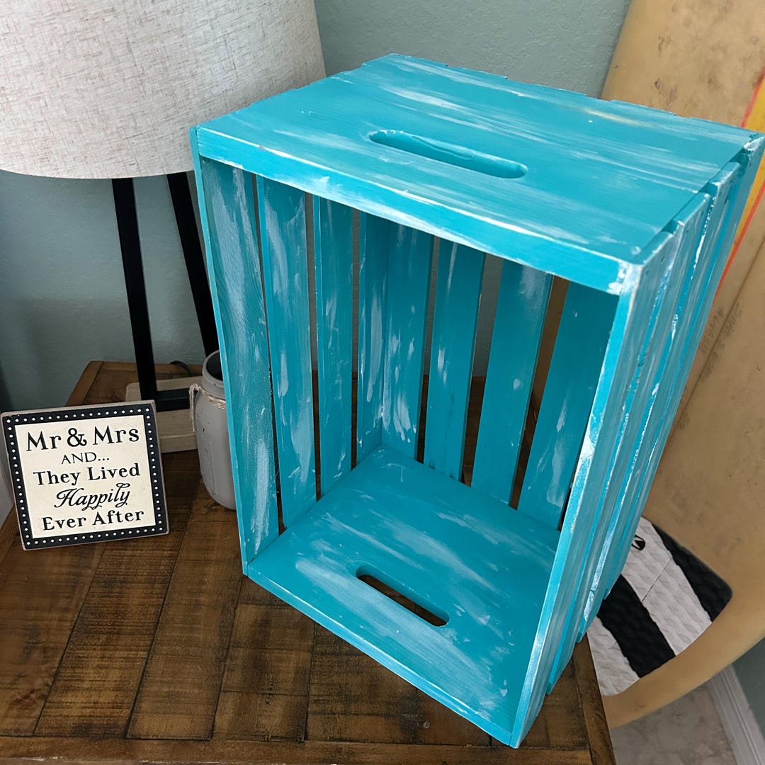 Rustic Beach Themed Wooden Crate: Coastal Storage Accessory - Etsy UK