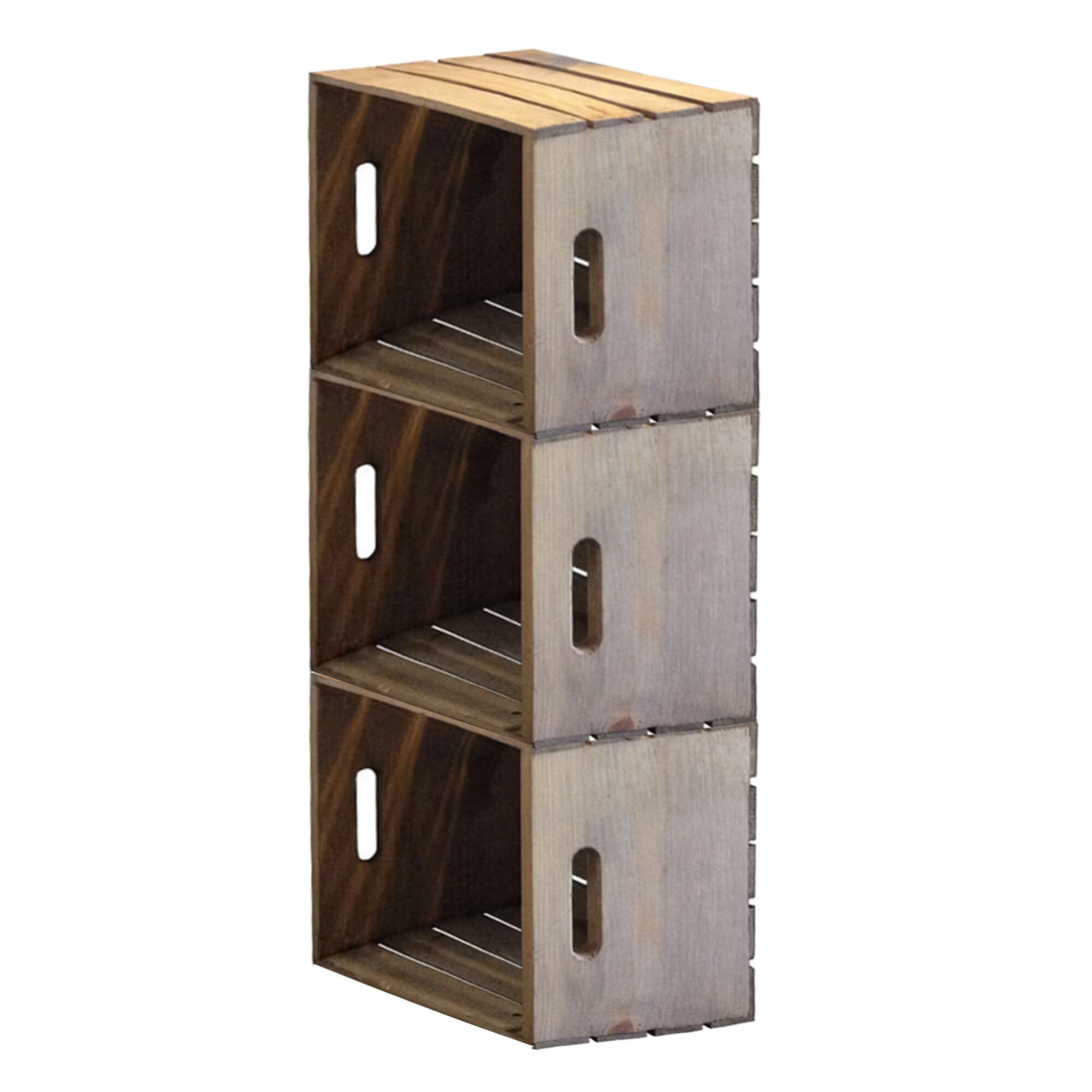 Rustic Wood Storage Crates - Set of 3 - Decorative Shelving - Etsy