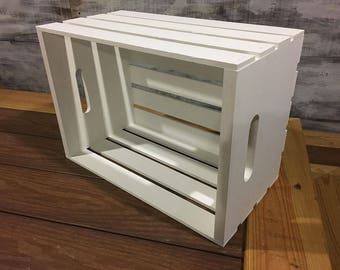 Vintage White Wood Crate Box Flower Antique, Distressed Shabby Chic ...