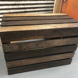 Dark Wood Rustic Storage Crate – Stackable Furniture Crate - Etsy