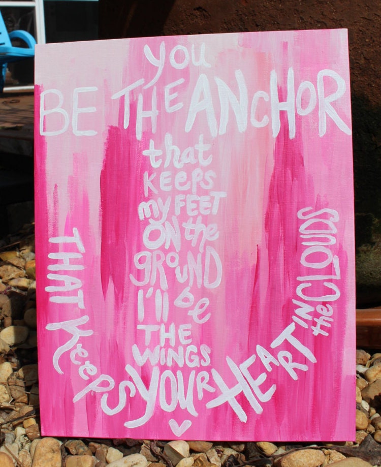 Hand Painted Canvas Anchor Painting - Etsy