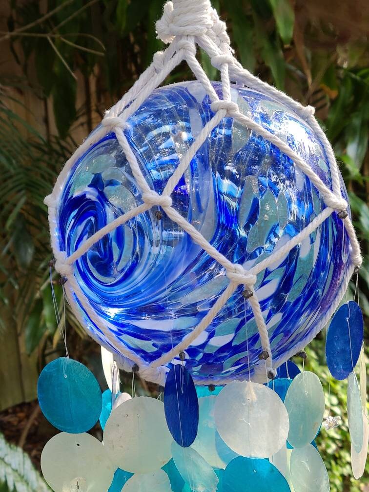 Stardust Orb Glass Orb Capiz Shells Nautical Decor Garden - Etsy