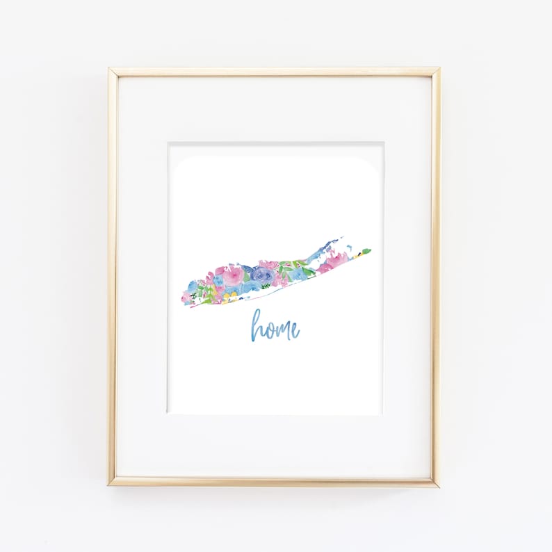 Watercolor Floral Long Island Artwork Long Island Art Print - Etsy