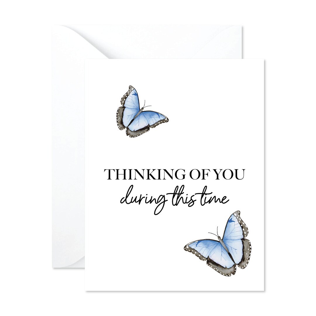 Blue Thinking of You Sympathy Card - Butterfly Sympathy Card - Sympathy ...