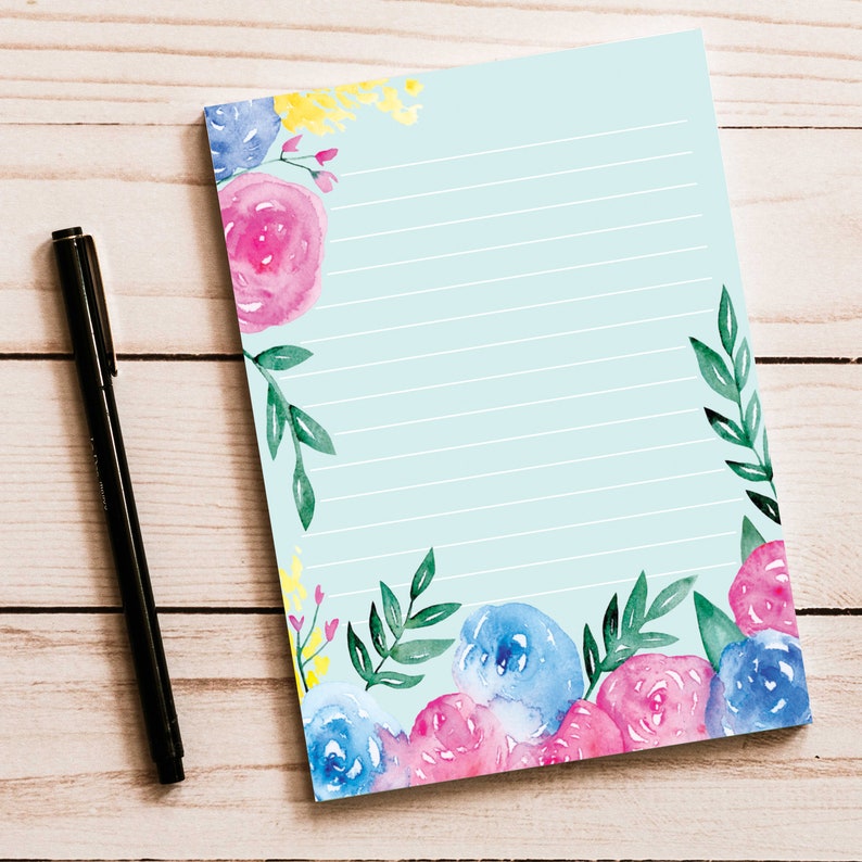 Floral Watercolor Painting Notepad Beautiful Paper Gift - Etsy