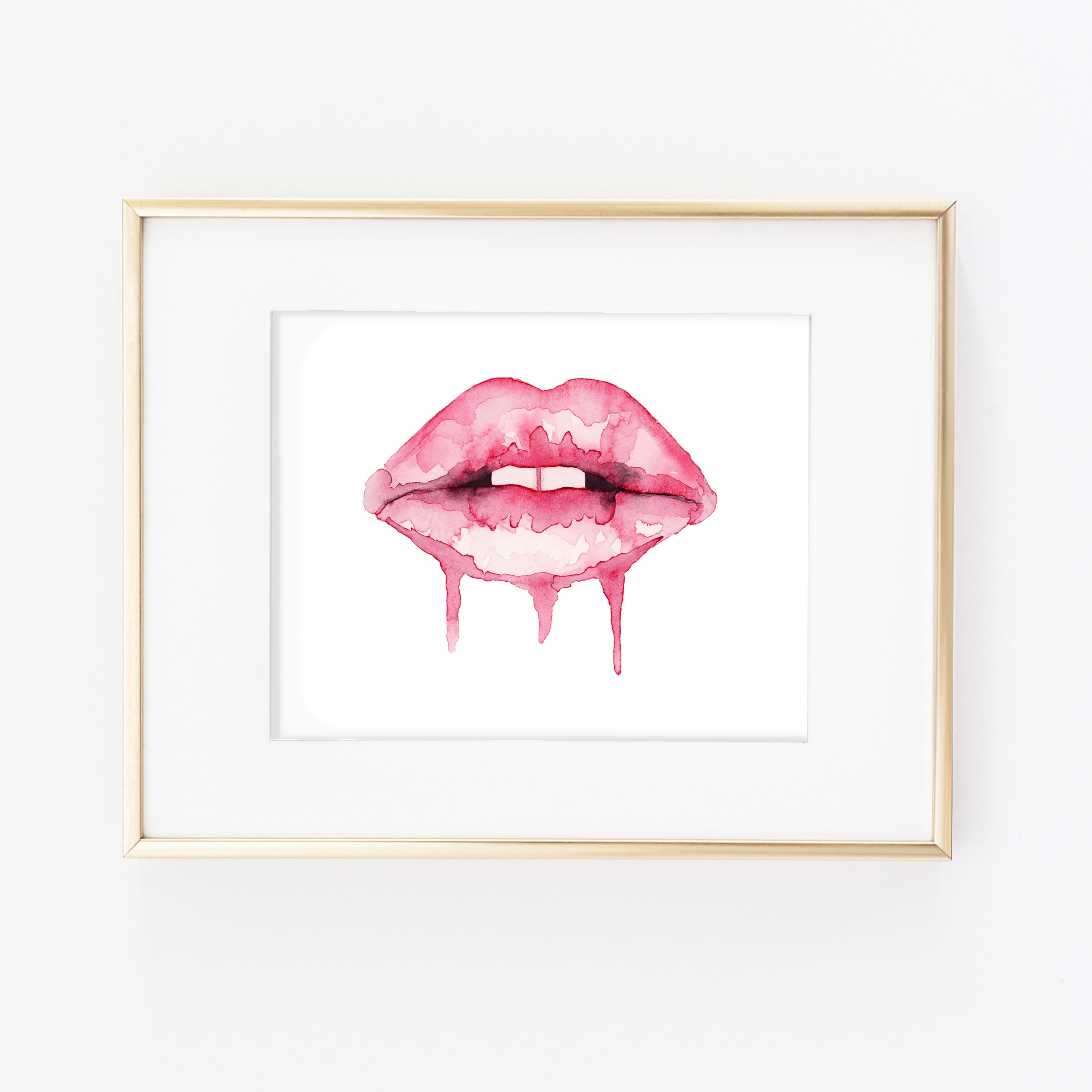 Lips Print Painting Lips Art 8 x 10 Makeup Artist | Etsy