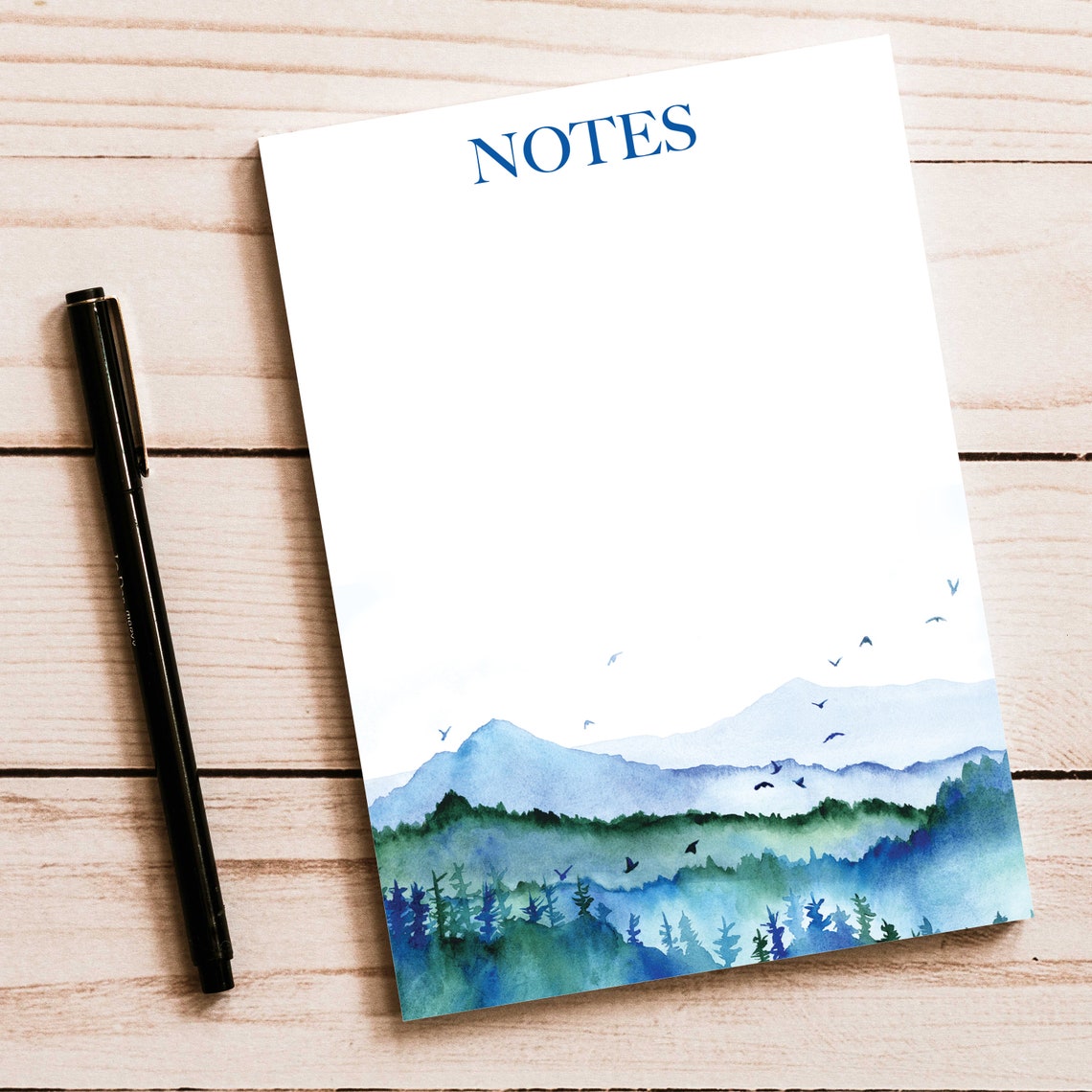 Smoky Mountains Watercolor Notepad Misty Mountains Painting - Etsy