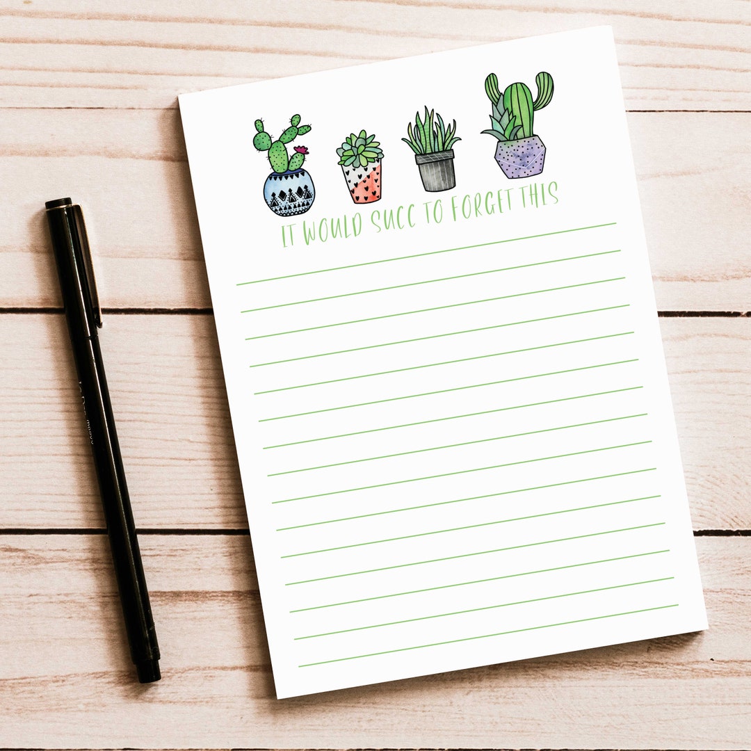 Succulent Notepad - Plant Notepad - Punny Notepad - Funny Notes - Plant ...