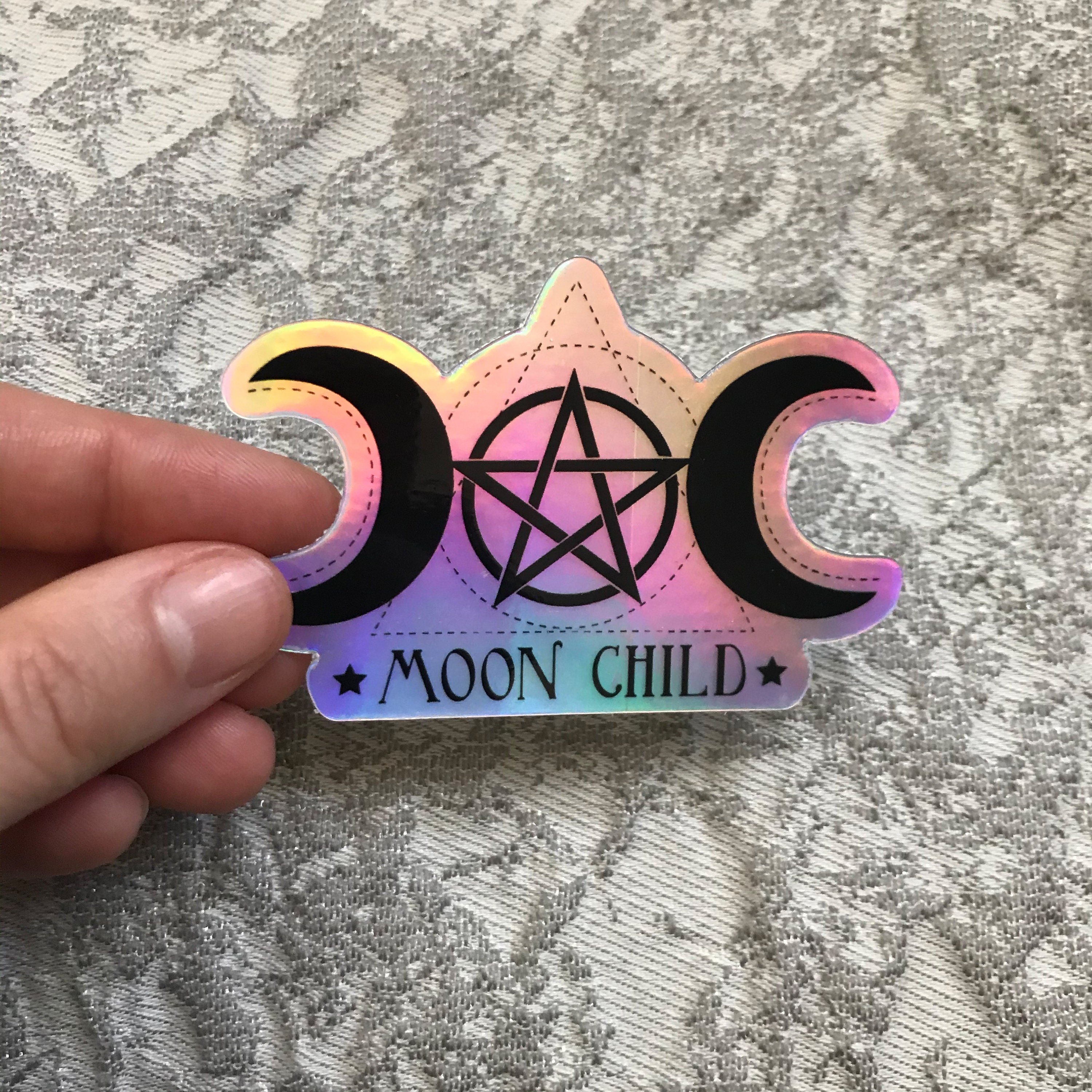 Holographic Skull and Moon Sticker Pack Witchy Stickers | Etsy