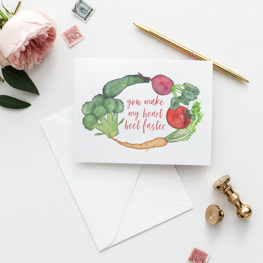 You Make My Heart Beet Card Funny Card Punny Card Veggie Card Homemade ...