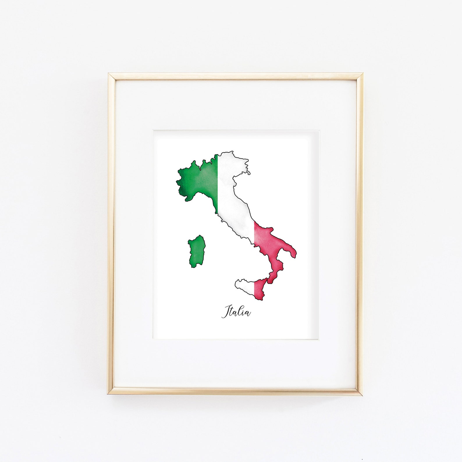 Italy Print Map of Italy Italy Outline Italia Italy | Etsy