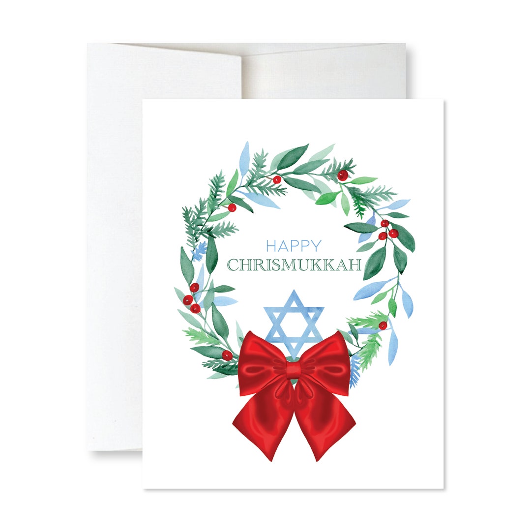 Merry Chrismukkah Card - Merry Christmas and Happy Hanukkah Card ...