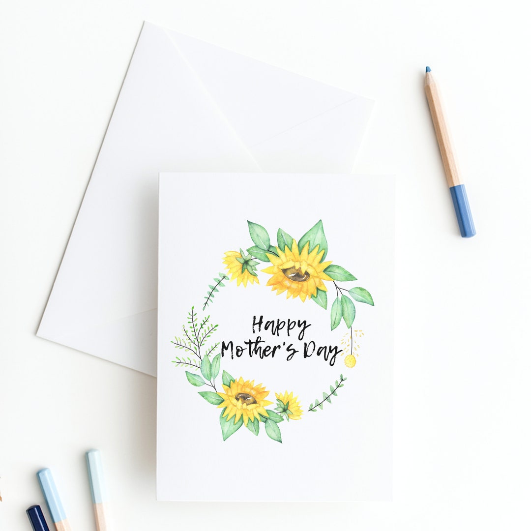 Mother's Day Card Sunflower Card Sunshine First Mother's Day Handmade ...