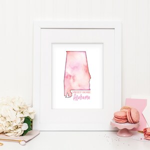 Sweet Home Alabama Print - Watercolor State Artwork - Alabama Pride ...