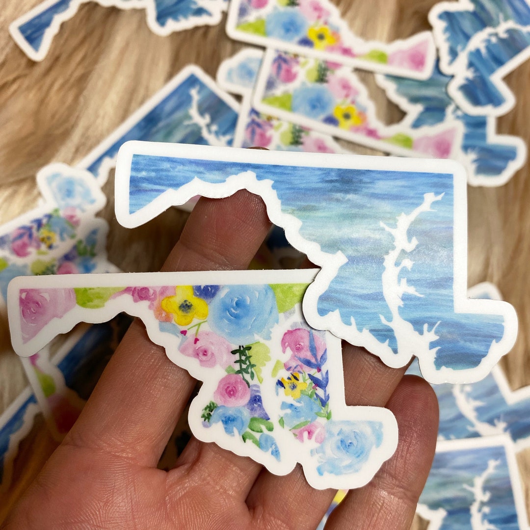 Maryland Vinyl Stickers Baltimore Sticker Maryland Pride Gift Floral ...