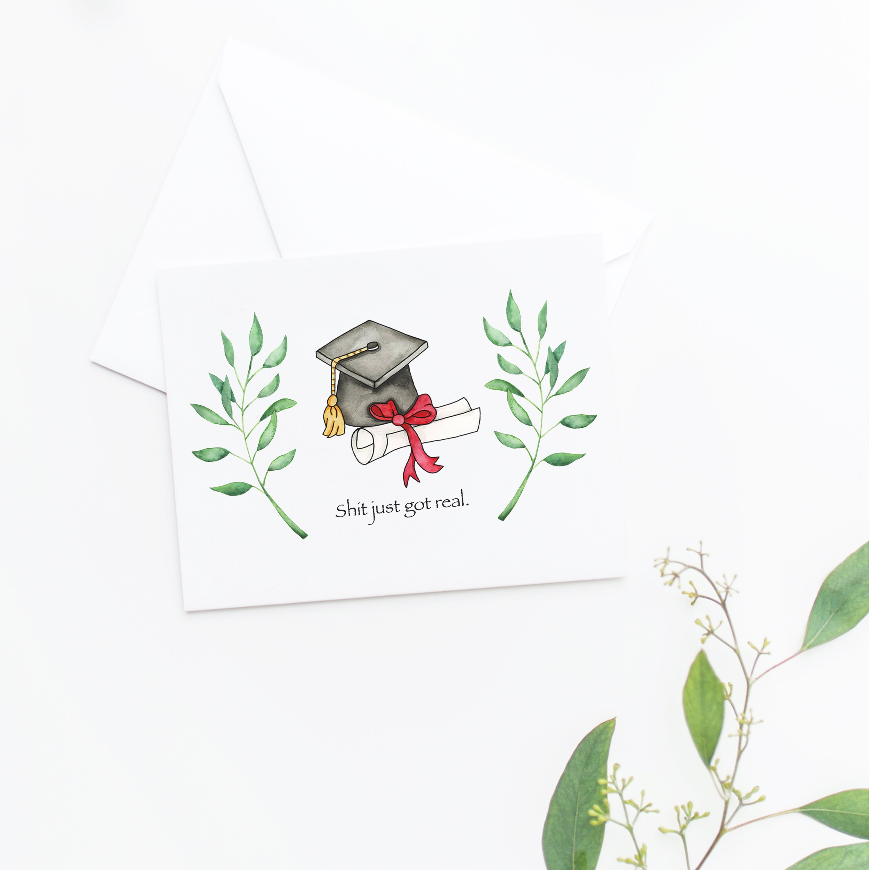 Funny Graduation Card Cuss Word Card Stuff Just Got Real High School ...