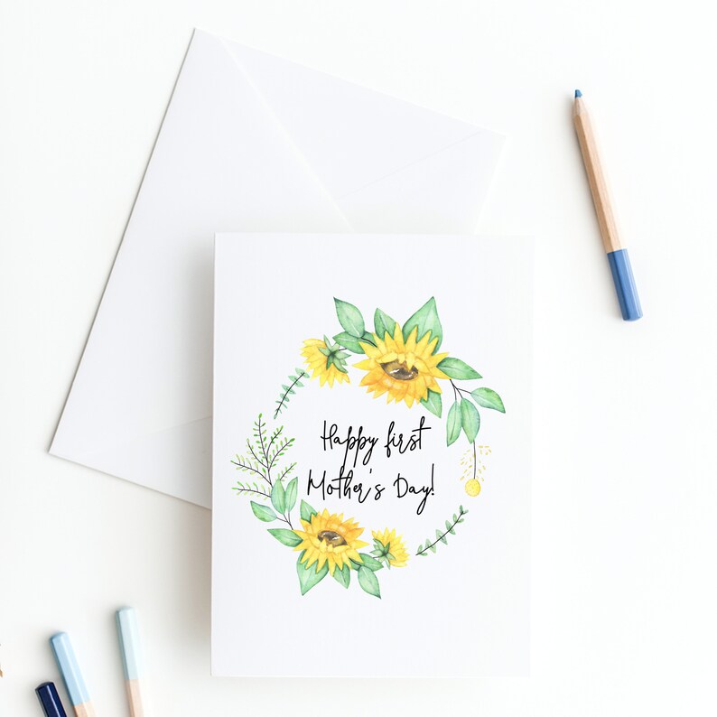 Mother's Day Card Sunflower Card Sunshine First | Etsy