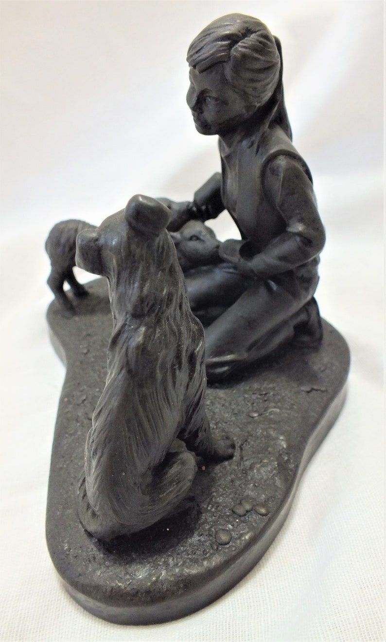 Heredities Figurine of a Shepherdess Feeding Lambs by Pauline Parsons ...