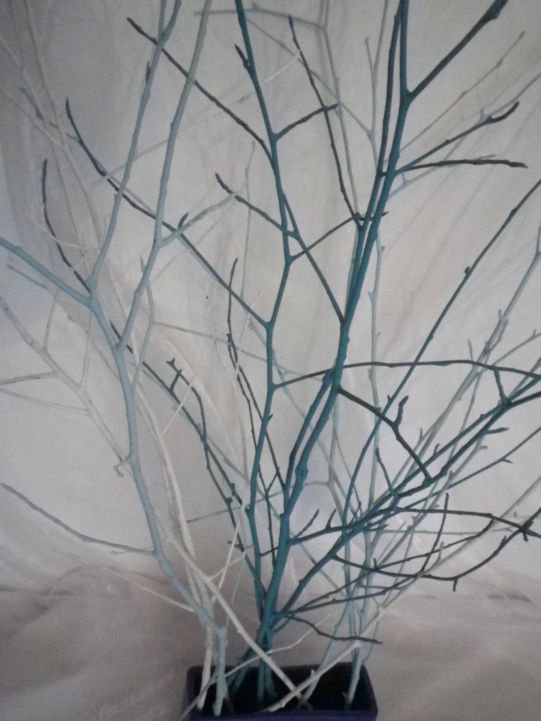 Birch Branches, Set of 12 Hand Painted Birch Twigs 28 '' Long in Teal ...
