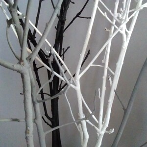 Painted Tree Branches White Grey Black Set of 10 Long Natural Oak Tree ...