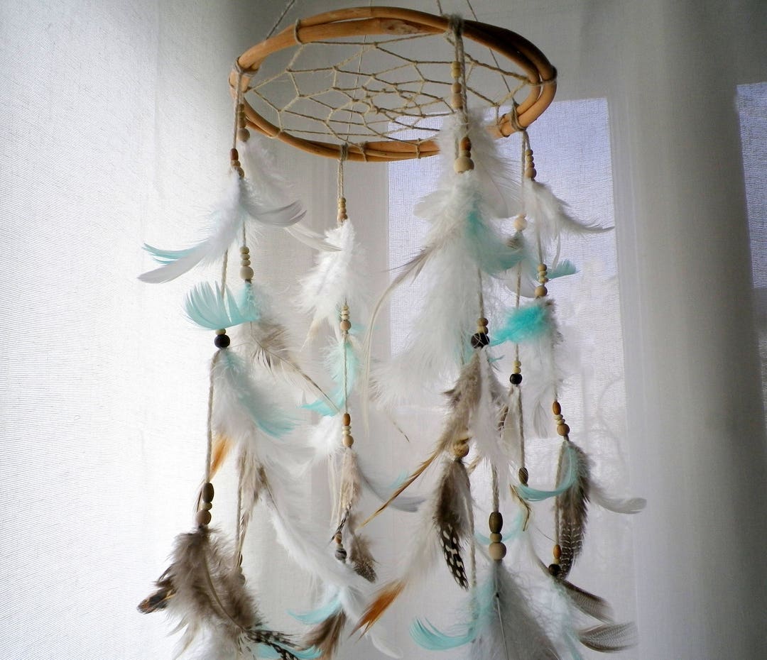 Dream Catcher Mobile, Baby Mobile Dreamcatcher, Feather Mobile, Nursery ...