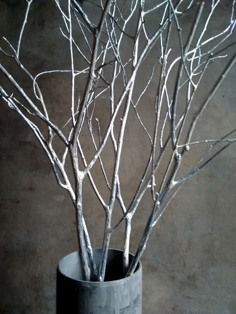 Silver Tree Branches 5 Decorative 28 Wood Branches Home - Etsy