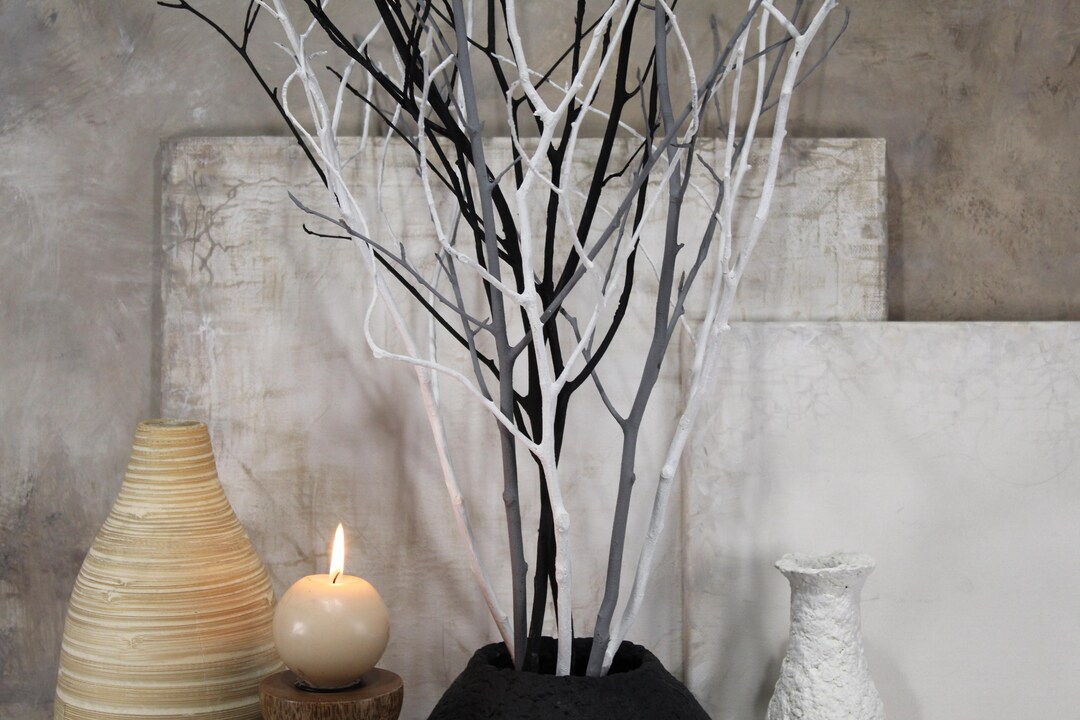 Painted Tree Branches: Modern Minimalist Home Decor, Set of 7 - Etsy