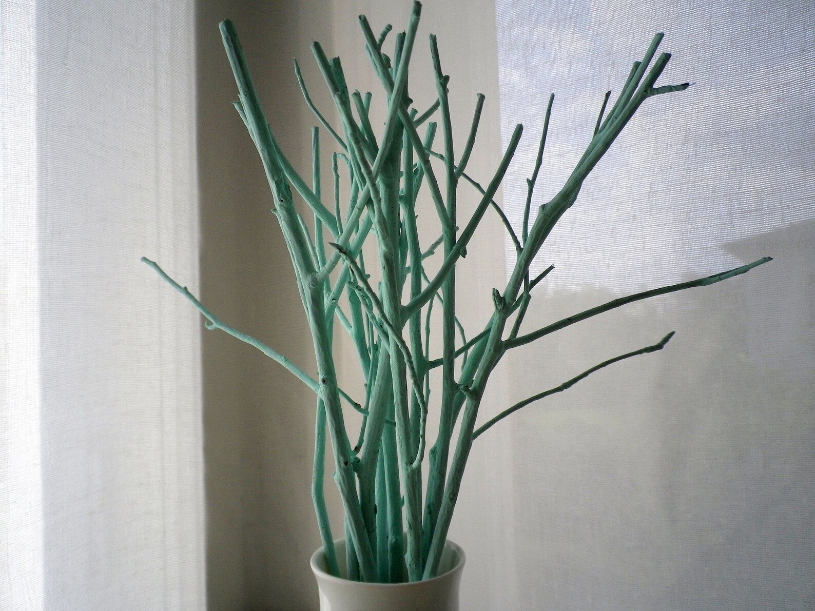 Light Mint Painted Natural Tree Branches Vase Filler Modern - Etsy