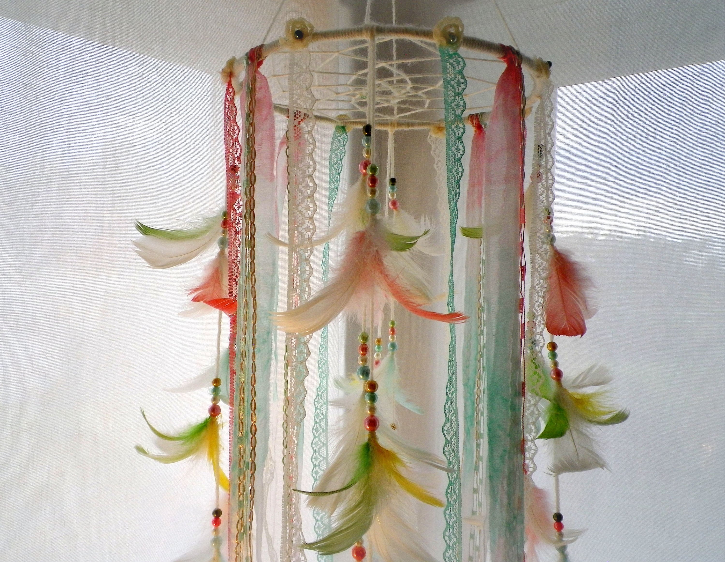 Dream Catcher Mobile Baby Girl Boho Dreamcatcher Mobile - Etsy