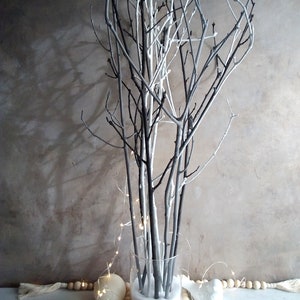 Painted Tree Branches White Grey Black Set of 10 Long Natural Oak Tree ...