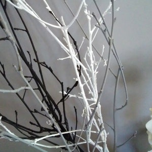 Painted Tree Branches White Grey Black Set of 10 Long Natural Oak Tree ...