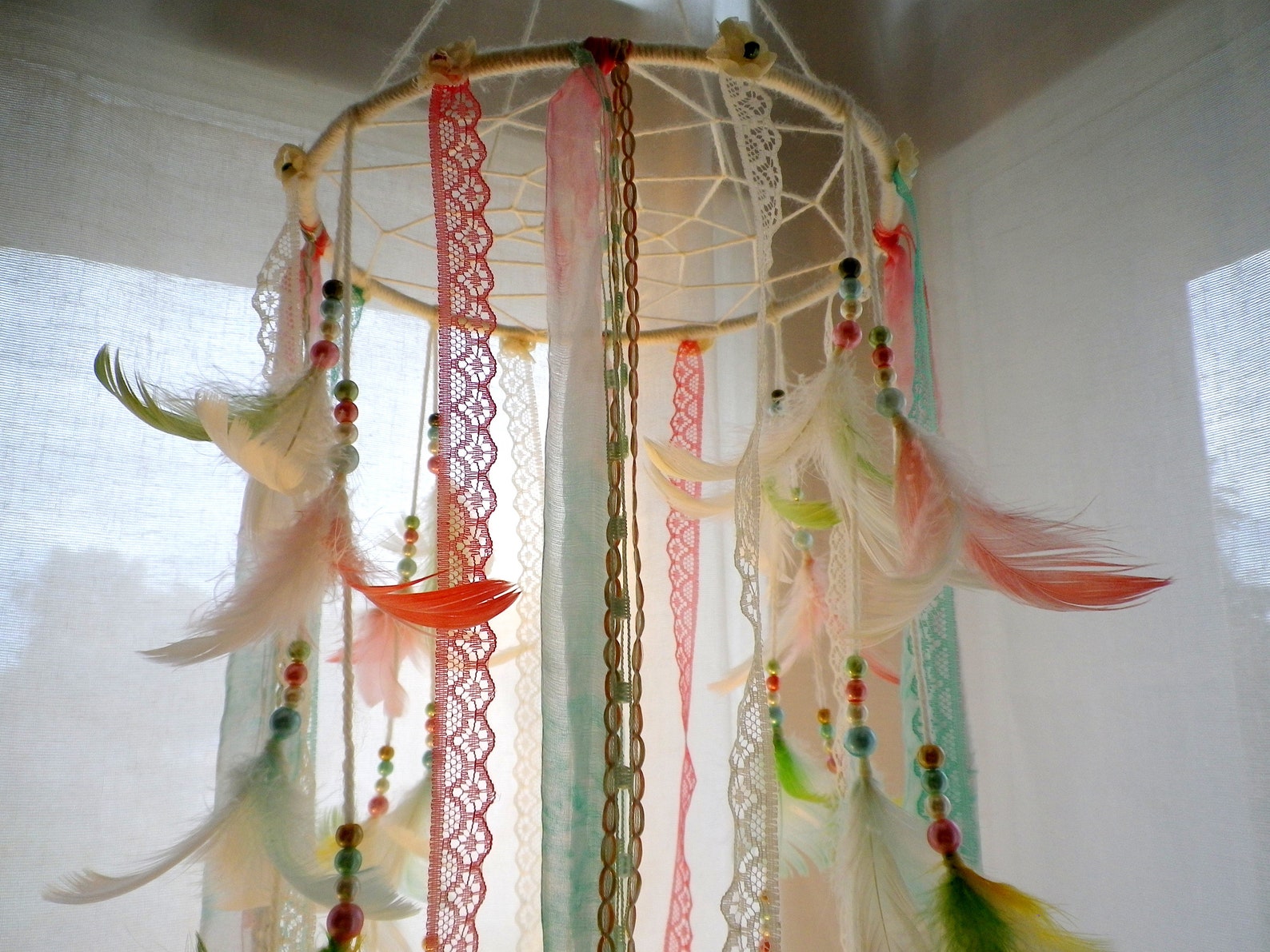 Dream Catcher Mobile Baby Girl Boho Dreamcatcher Mobile - Etsy