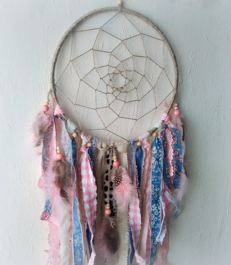 Dream catcher baby girl dreamcatcher pink taupe blue denim | Etsy