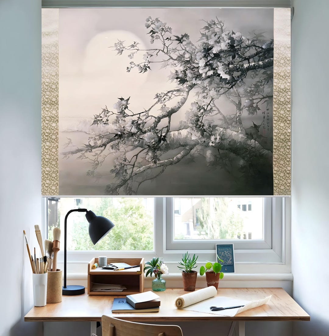 Cherry Blossomed Tree in Misty Colors & 2 Versions With or Without ...