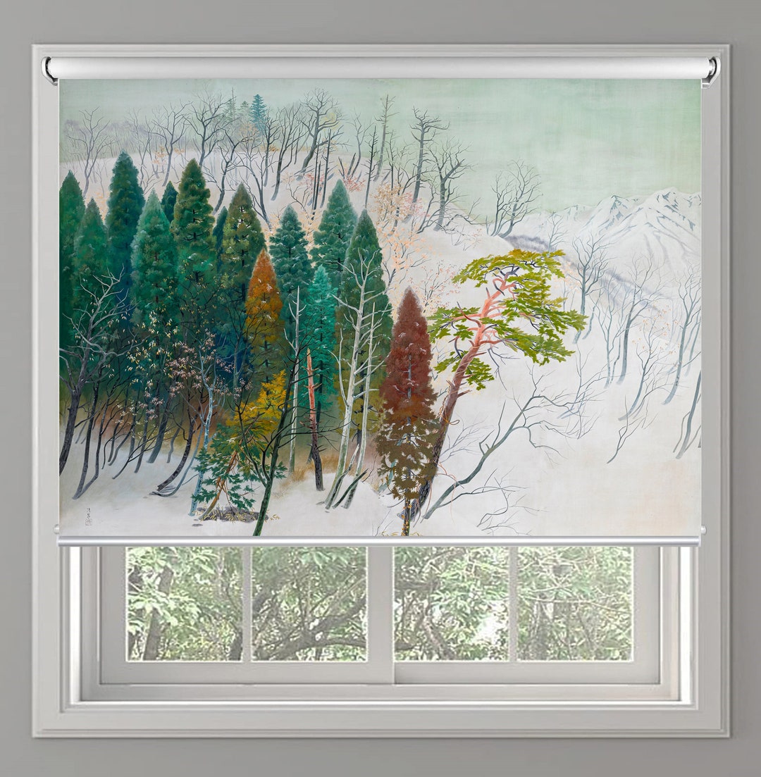 Vintage Winter Landscape Snowy Mountains Custom Made vnt108window ...