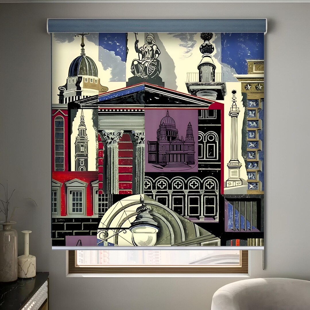 Edward Bawden la ville de Londres store enrouleur imprimé sur mesure ...