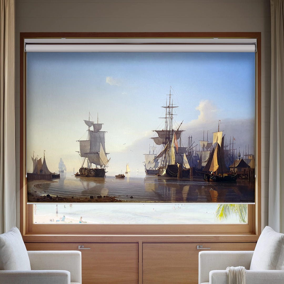 19th Century Sailing Ships in Paintings Art Custom Made Printed Window ...
