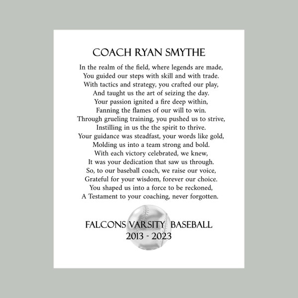 Baseball Coach Frame - Etsy