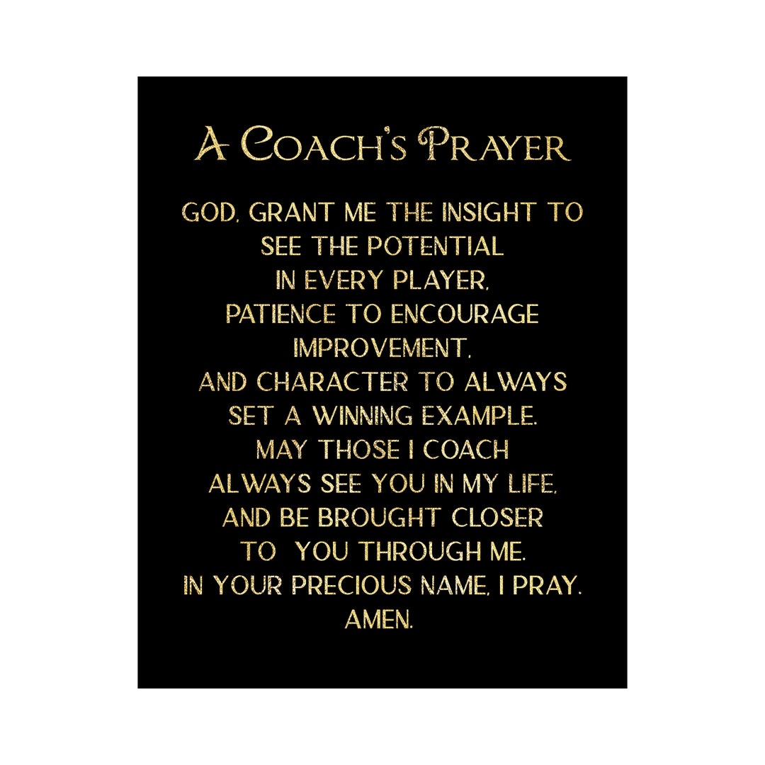 Coach's Prayer Print, Coach Gift Ideas, Coach Gift Basketball, Softball Coach Gift, Baseball ...