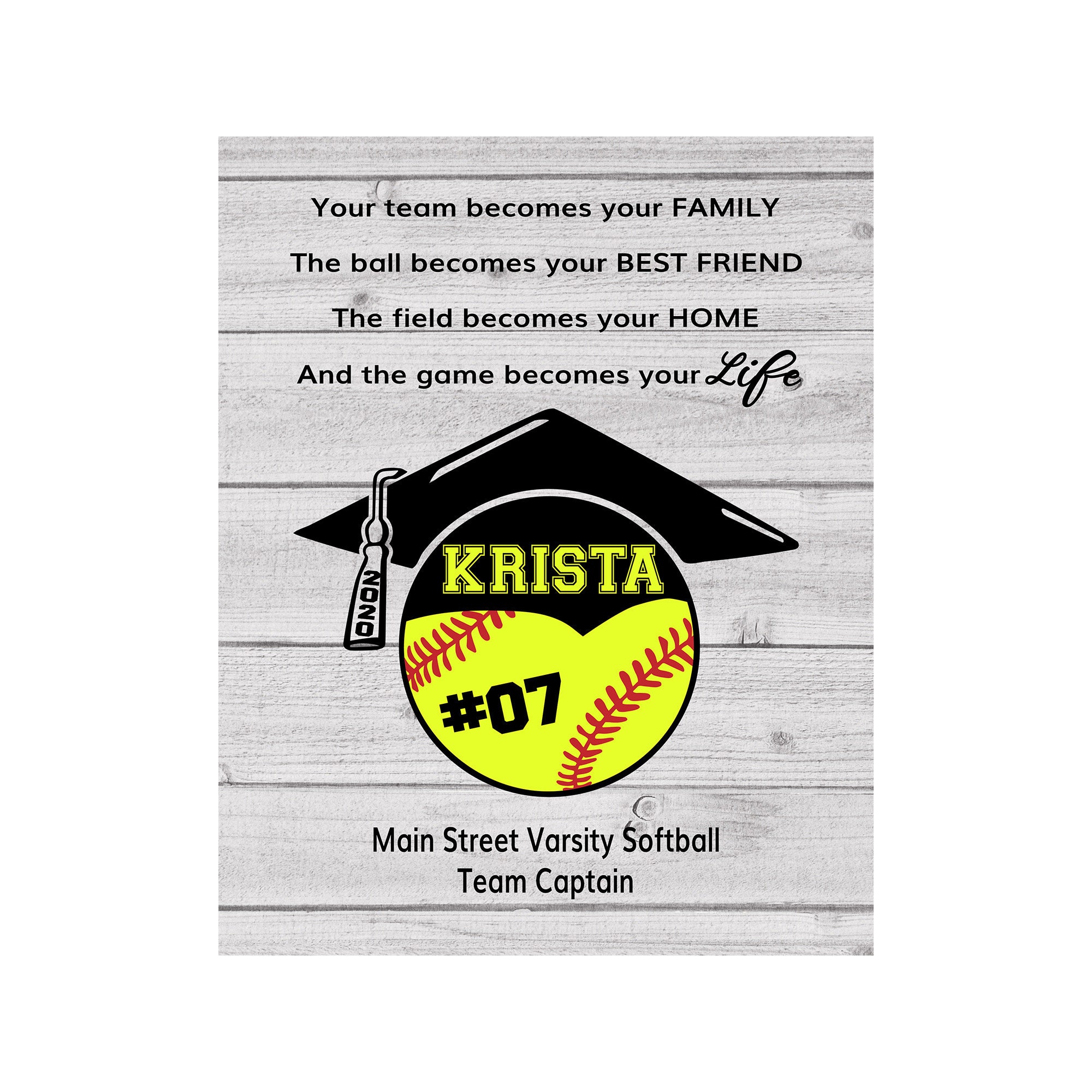 Personalized Senior Softball Gift, Softball Gifts for Team, Senior ...