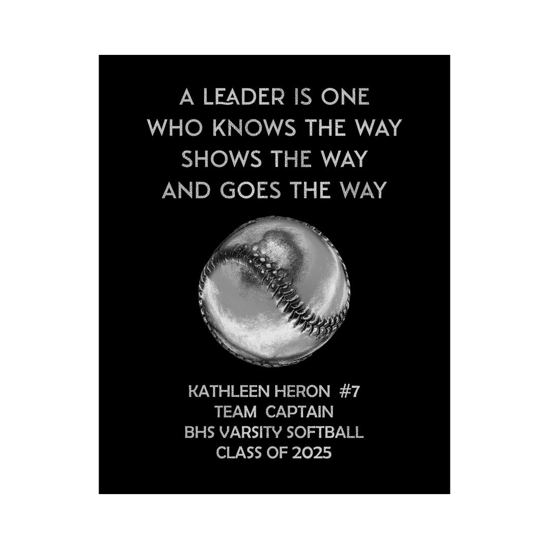 Personalized Team Captain Gift, Softball Senior Gift, Softball Senior ...