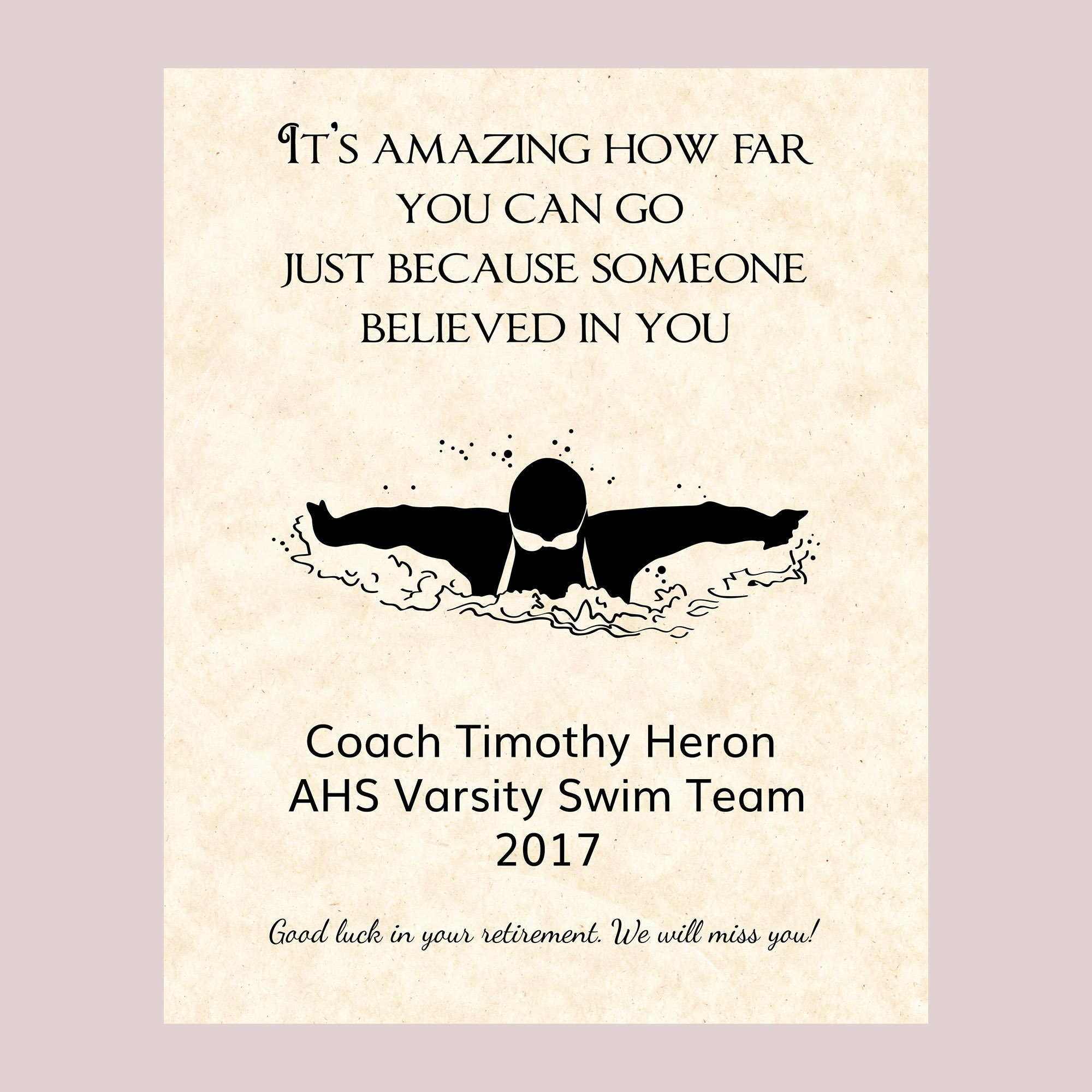 Gifts for Swim Coaches Swim Coach Gifts Swim Coach Gift - Etsy