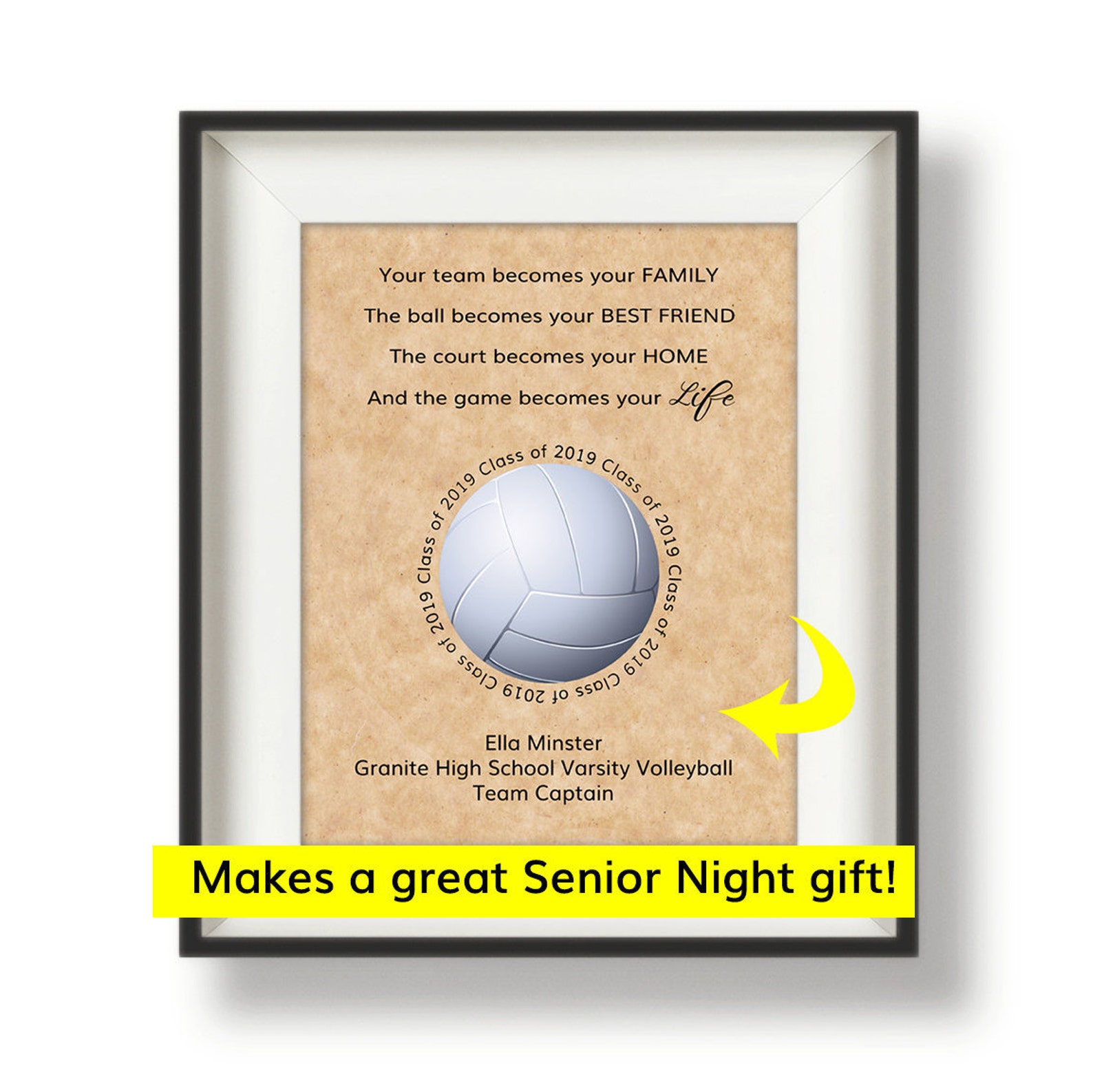 Volleyball Senior Night Gift Senior Night Volleyball Gift - Etsy
