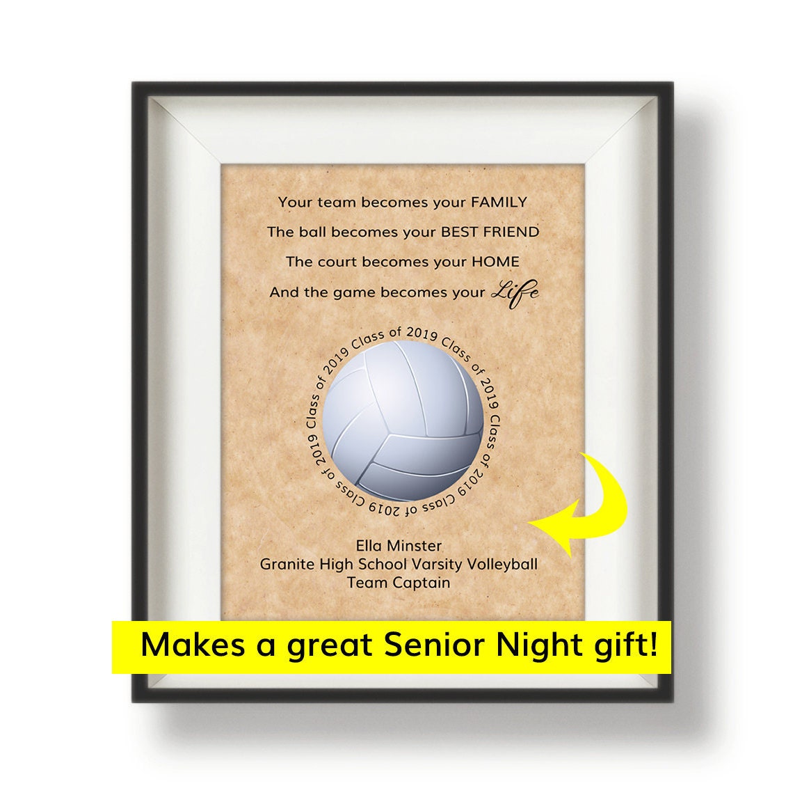 Volleyball Senior Night Gift Senior Night Volleyball Gift | Etsy
